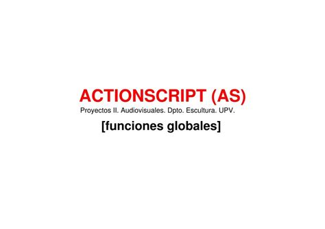 Pdf De Programación Actionscript As Funciones Globales
