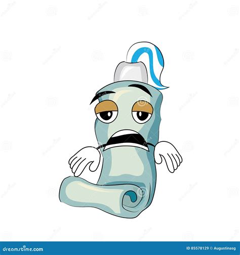 Toothpaste Cartoon Character Holding A Toothbrush Vector Illustration 16189516