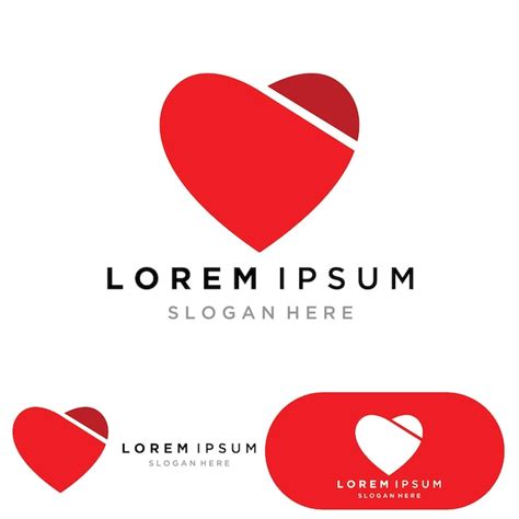 Liefde Hart Logo En Symbool Vector Sjabloon Premium Vector