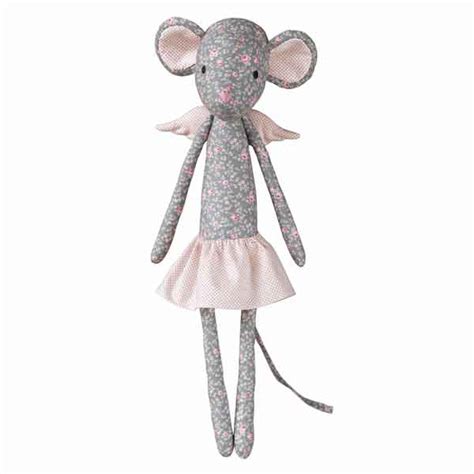 Tilda Angel Mouse Sewing Kit Old Rose 500023 Fabric And Ribbon