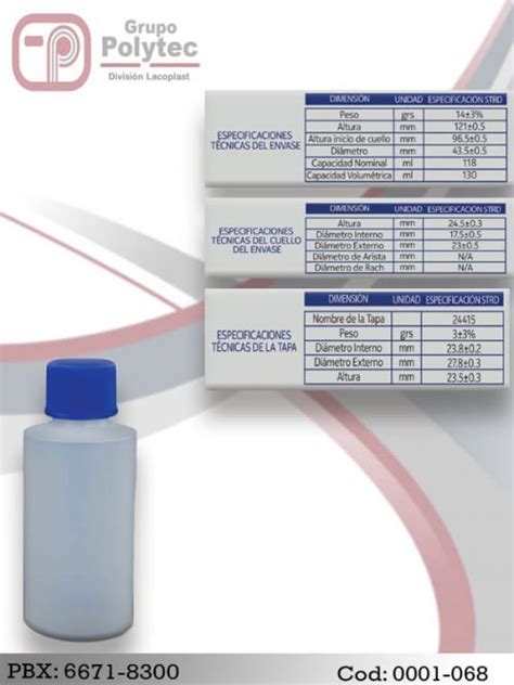 Envase Cilindrico 4 Onzas Lacoplast Polytec Envases Plásticos