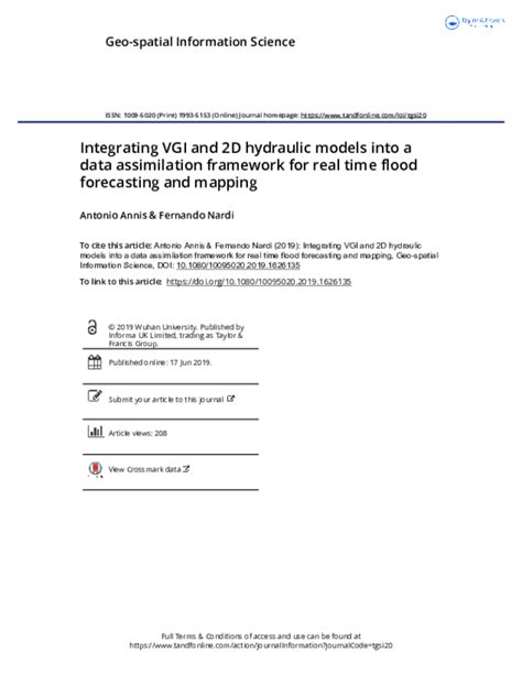pdf integrating vgi and 2d hydraulic models into a data assimilation