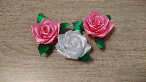Роза из атласной ленты 2 5 см своими руками мастер класс по изготовлению розы Youtube
