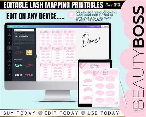 Lash Maps Editable And Printable Simple Lash Map Practice For Etsy