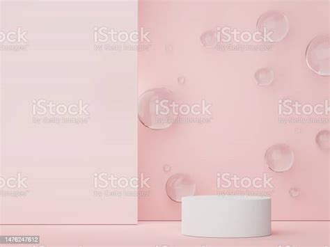 최소한의 기하학적 모양 디자인으로 3d 디스플레이 연단 모형 및 제품 프레젠테이션을 위한 렌더링 장면 0명에 대한 스톡 사진 및