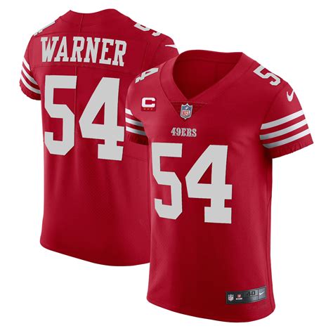 Mens Fred Warner San Francisco 49ers Vapor Elite Scarlet Jersey All Stitched Shoejs Us Store