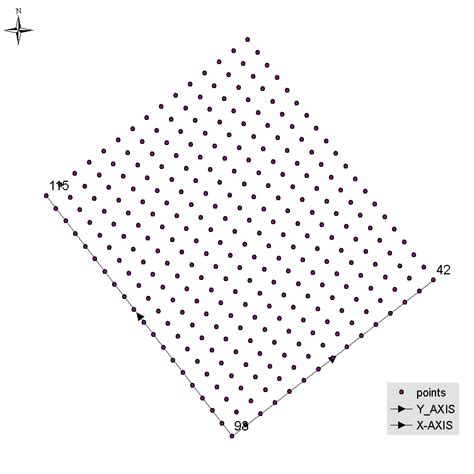 Assigning Row Wise Value To Rotated Grid Of Points Using ArcGIS Desktop Geographic