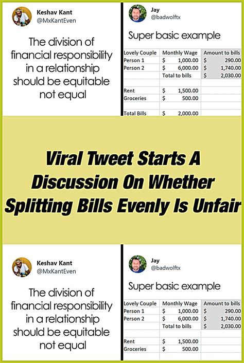 Viral Tweet Starts A Discussion On Whether Splitting Bills Evenly Is