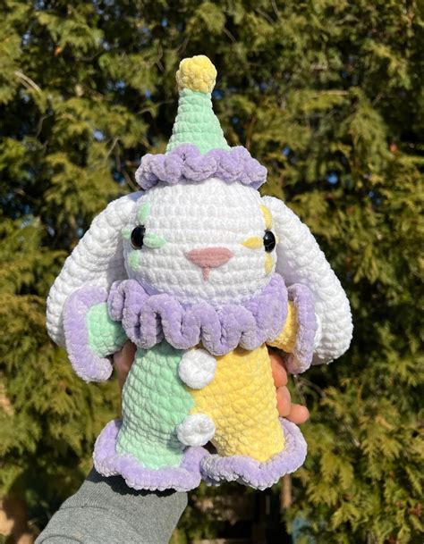 Bunny In Jester Outfit Medium Size Plushie Cone Hat Jester Bunny Super