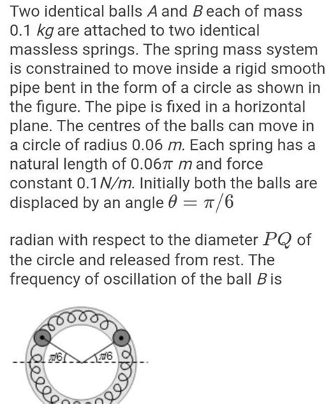 Answered Two Identical Balls A And Beach Of Mass 0 1 Kg Are Attached