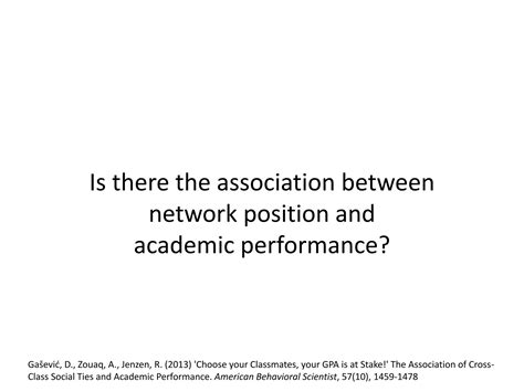 social network analysis and academic performance ppt