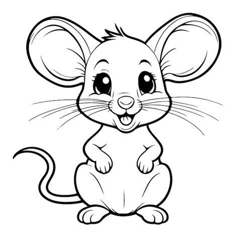 Premium Vector Cute Rat Line Art Sketch Vector