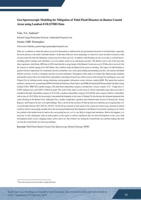 Pdf Geo Spectroscopic Modeling For Mitigation Of Tidal Flood