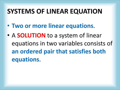 Solving Systems Of Linear Equation Using Substitution Method Pptx