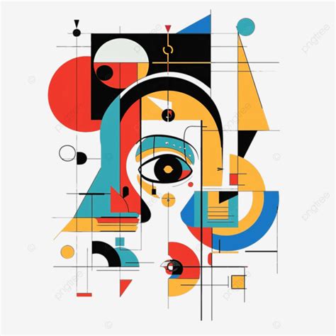 다양한 모양과 눈을 가진 바우하우스 기하학적 분배기 추상 디자인 바우하우스 눈 포스터 Png 일러스트 및 이미지 에 대한