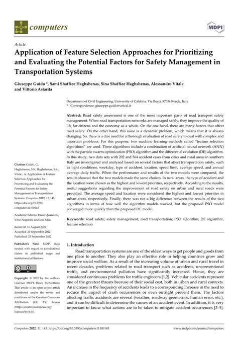 Pdf Application Of Feature Selection Approaches For Prioritizing And Evaluating The Potential
