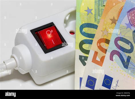 Switchable Socket Strip Euro Banknotes Symbolic Image Energy Costs Electricity Costs Energy