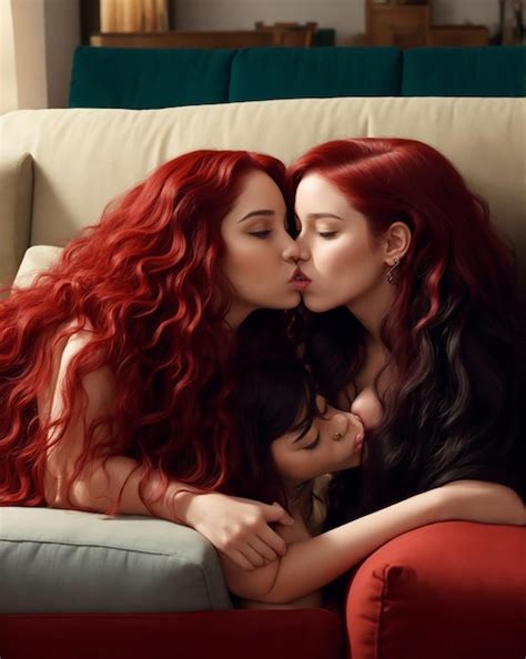 Premium Photo Cute Female Kissing Photo Ai Generated