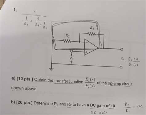 solved a [10 ﻿pts ] ﻿obtain the transfer function