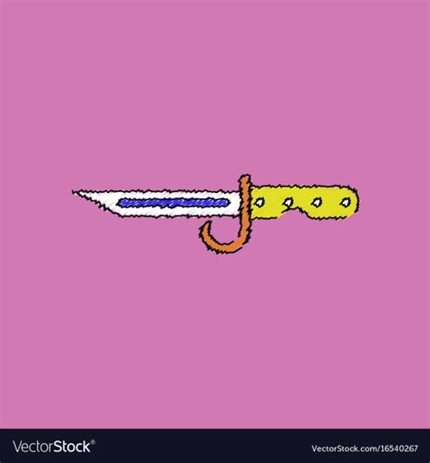Free Flat Shading Style Icon Army Bayonet Knife Vector Image Nohatcc