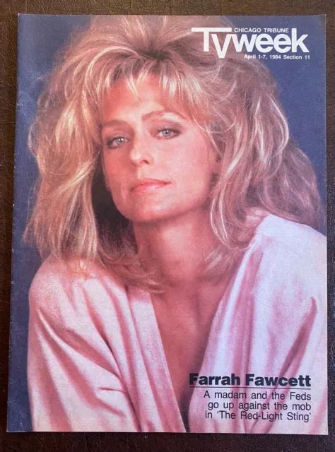 Farrah Fawcett Cover Red Light Sting Chicago Tribune Tv Week Magazine