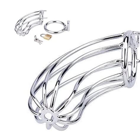 Stainless Steel Male Chastity Cage Device Ring Lock Bondage Sexy Toys