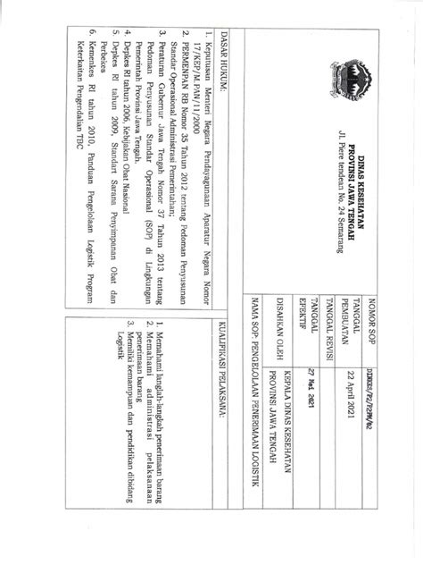 Sop Pengelolaa Penerimaan Logistik Pdf