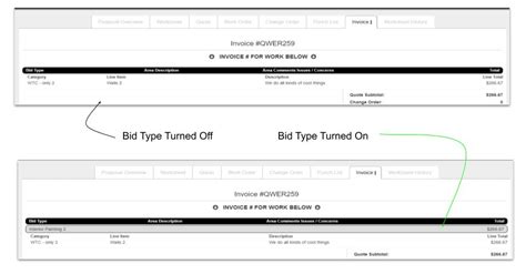 proposals show bid type on invoiceproposals show bid type on invoice