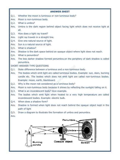 A2zworksheetsworksheet Of Light Shadows And Reflection 02 Light