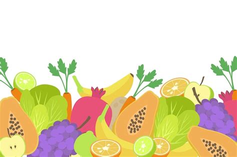 Фрукты и овощи фон Бесплатно векторы