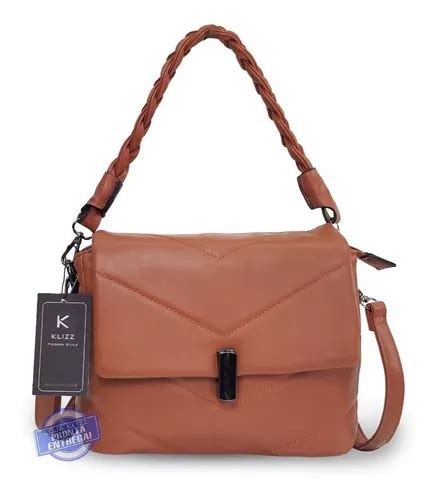 Bolsa Feminina Klizz Ana Transversal Tiracolo Couro Luxo Cor Marrom Mercadolivre
