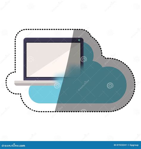 Laptop And Cloud Computing Design Stock Illustration Illustration Of Laptop Technology