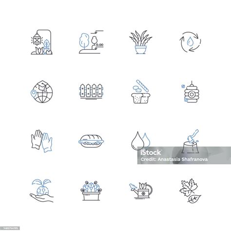 지속 가능한 농업 라인 아이콘 컬렉션입니다 유기농 퍼머컬쳐 재생 혼농임업 비료 퇴비화 토양 벡터 및 선형 그림 생물 다양성 작물 순환 보존 개요 표지판 설정 아이콘에 대한