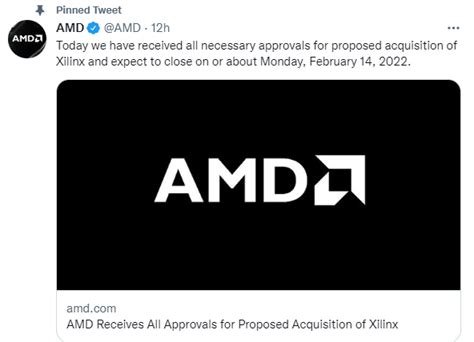 Amd赛灵思收购案将于2月14日左右完成victorpeng许可