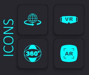 Set Augmented Reality Ar Degree View Gamepad Vector Image