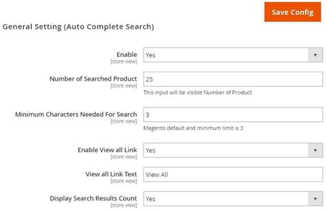 Configuration And Settings Of Mconnect Search Autocomplete Extension