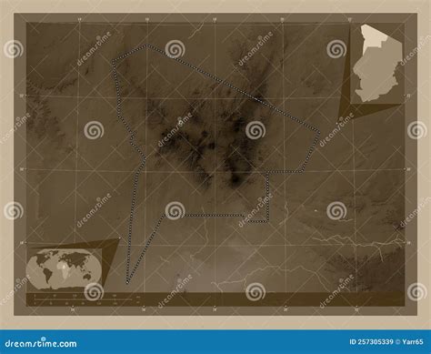 Tibesti Chad Sepia Capital Stock Image Image Of Outline Continent
