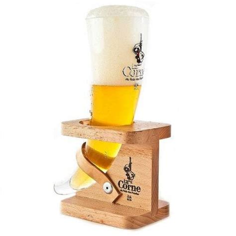 La Corne Beer Glass 33cl With Holder Bierfannl