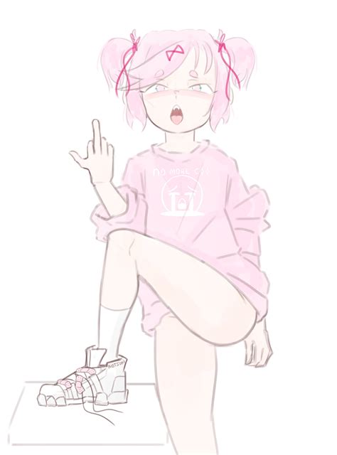 Rule 34 1female 1girls 5 Fingers Doki Doki Literature Club Emiillb Flipping Off Flipping