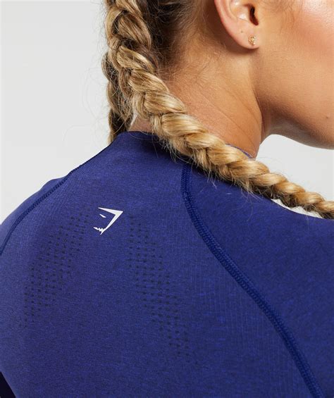 Gymshark Vital Seamless 20 Midi Zip Up Jacket Cobalt Purple Marl
