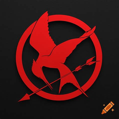 Red Mockingjay Symbol From The Hunger Games Against A Dark Background