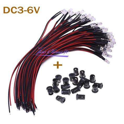 10-100 шт. F3mm F5mm LED красный/зеленый/синий/RGB Белый UV розовый DC3 ...
