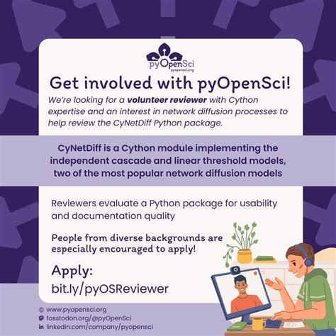 Opensource Openscience Python Pyopensci Volunteer Cynetdiff Networkdiffusion Pyopensci
