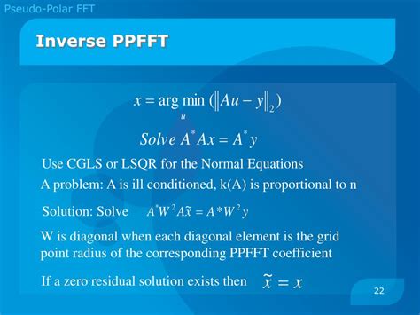 Ppt Direct Exact Inverse Pseudo Polar Fft And Radon Transform Using Orthogonalizing Weights