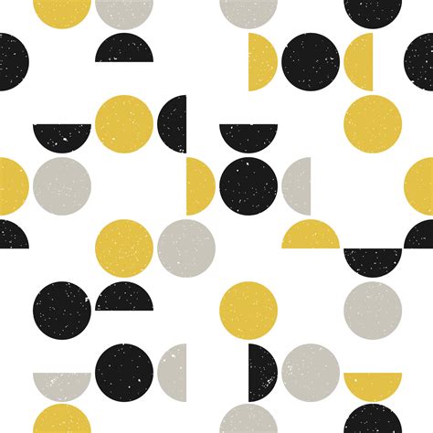 Seamless Geometric Pattern With Circles And Semicircles Scandinavian Style Abstract Modern