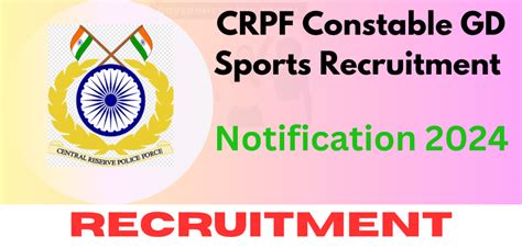 Crpf Constable Gd Sports Recruitment 2024 Free Job Search