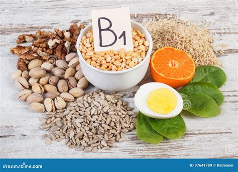 Food Containing Vitamin B1 And Dietary Fiber Concept Of Healthy