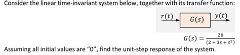 Solved Consider The Linear Time Invariant System Below Chegg