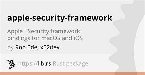 Apple Security Framework — Rust Crypto Library Librs