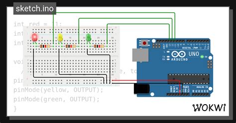 Series Of LEDs Wokwi ESP32 STM32 Arduino Simulator